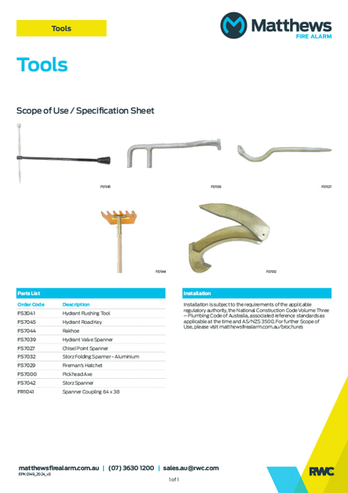Tools – Matthews Fire Alarm