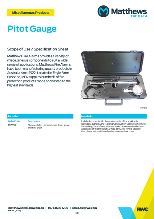Pitot Gauge – Matthews Fire Alarm